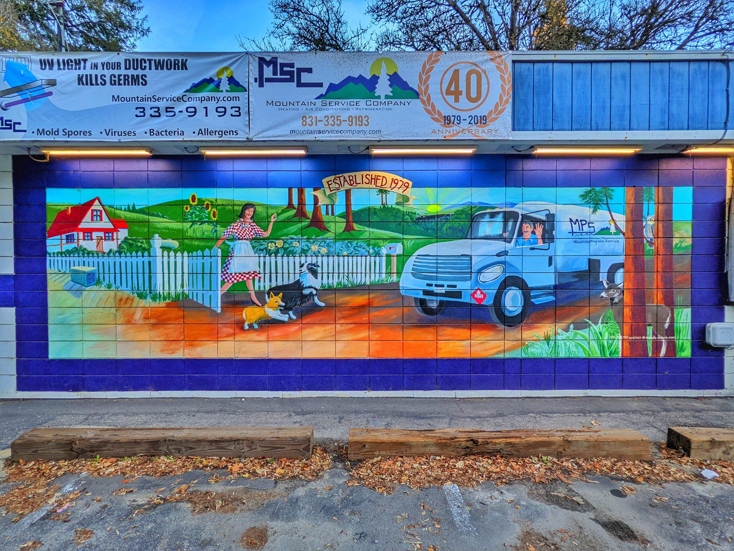 Mountain Service Company Mural - Santa Cruz Murals